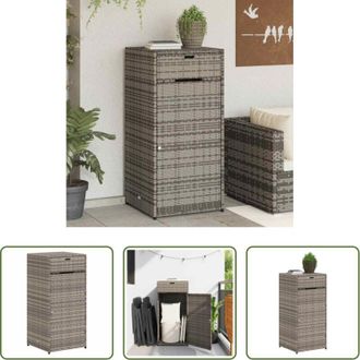 vidaXL vidaXL Au&szlig;enaufbewahrung - Gartenschrank Grau 55x55x111 cm Poly Rattan
