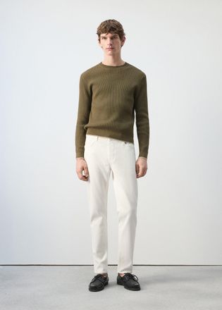 Mango Jean Patrick slim fit Ultra Soft Touch blanc cass&eacute; - Homme - 38 - MANGO MAN