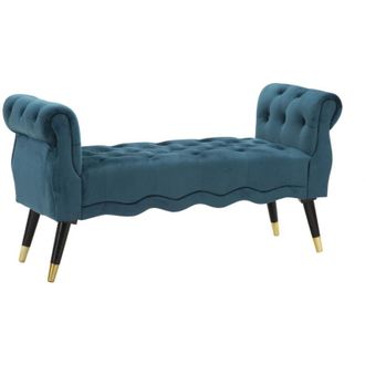 Paris Prix Banquette en Velours Paris 120cm Bleu