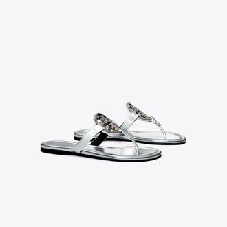 Tory Burch Damen Miller Pav&eacute; Sandale in Silber