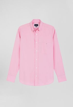Eden Park Chemise En Popeline De Coton Rose Coupe Regular