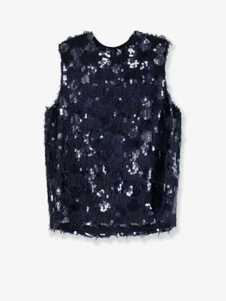 Semicouture Fringed top wwith sequins - SEMICOUTURE - gender_Woman