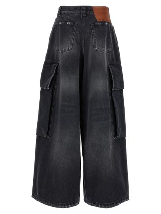 Palm Angels Womens Gray Cotton Cargo Shorts