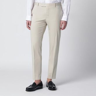 Pantaloni Torino Beige slim-fit cotton-blend trousers