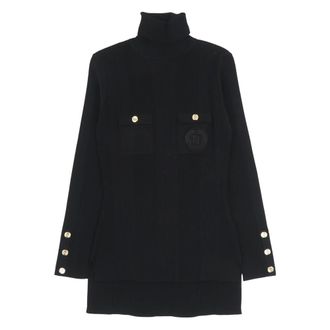 Elisabetta Franchi Femme, Pulls, Noir, Taille: 42 FR Col roul&eacute;s