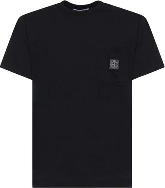 Stone Island Compass Patch T-Shirt - Homme - Tops - Bleu - Taille: XL