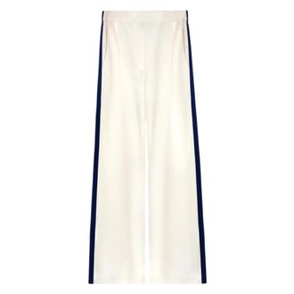 Margaux Lonnberg Sportliche wei&szlig;e Viskosehose mit schwarzen Streifen - - Trousers - Damen - Wei&szlig; - S