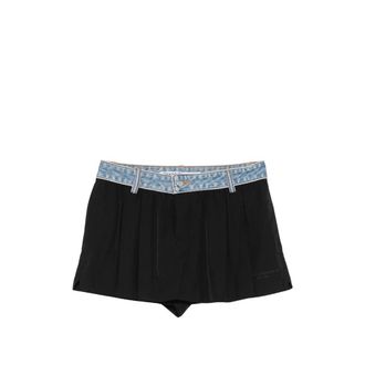 Alexander Wang Pre-Styled Falten-Denimshorts - - Shorts - Damen - Schwarzk - 2XS