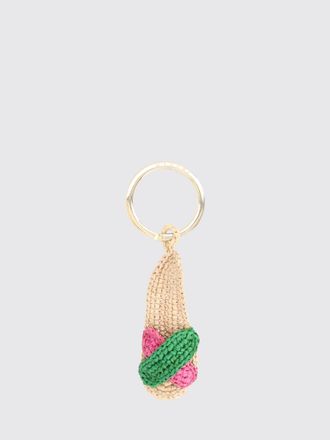 Maneb&igrave; Porte-cl&eacute;s Espa en raphia crochet&eacute; bicolore rose
