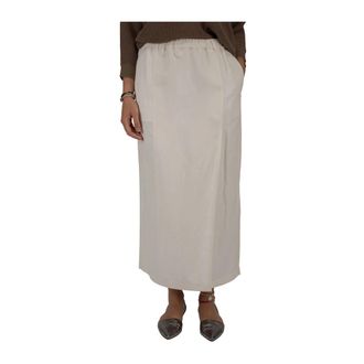 Aspesi Maxi Leinenrock mit vorderen und hinteren Schlitzen - - Skirts - Damen - Wei&szlig; - S