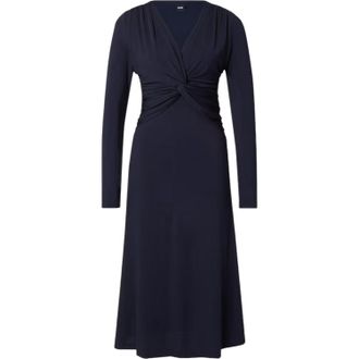 HUGO BOSS Eulo Wickelkleid f&uuml;r Damen, V-Ausschnitt, Lang&auml;rmlig (Dunkelblau)