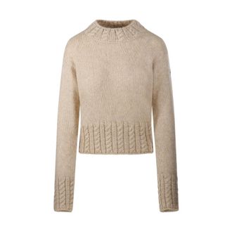 Moncler Rundhals-Pullover - - Knitwear - Damen - Beige - M