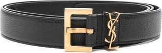 Saint Laurent Cassandre Leather Belt