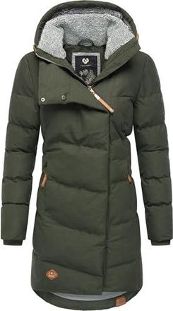 Ragwear Manteau dhiver imperm&eacute;able pour femme, long, chaud, matelass&eacute; avec capuche Pavla Intl Taille XS-6XL, L