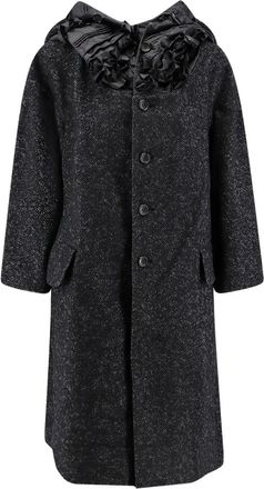Comme Des Garçons manteau à col volanté - Noir