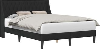 vidaXL Struttura Del Letto Con Testiera Nero 140 X 200 Cm Velluto Vidaxl