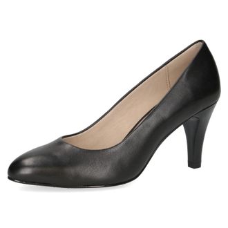 Caprice Damen Pumps aus Leder mit Trichterabsatz, Schwarz (Black Nappa), 38.5 EU
