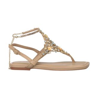 Alma En Pena Flache Sandale mit Nappalederbesatz - - Shoes - Damen - Beige - 41 EU