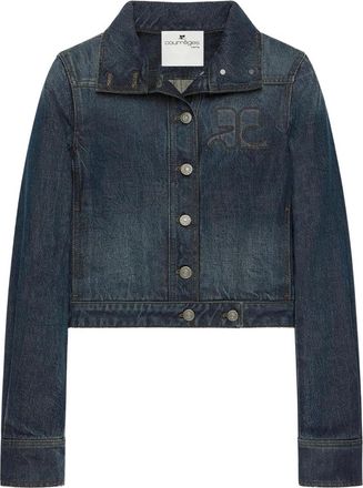 Courr&egrave;ges Trucker Jacket - Femme - Vestes - Bleu - Taille: 36 FR