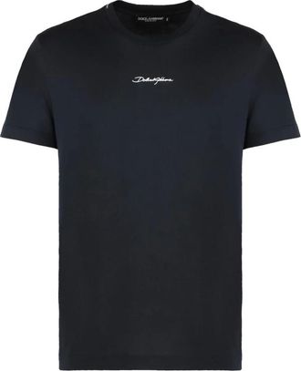 Dolce & Gabbana Homme, Tops, Bleu, Taille: S Logo T-Shirt
