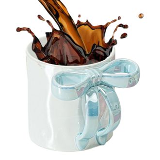 Generico Niedliche Tassen, ästhetische Tasse, rosa Tassen für Valentinstagsgeschenke, große Kaffeetasse mit Griff, spülmaschinenfest, moderne Keramiktassen für