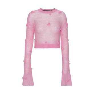 Rotate Strickpullover mit Ausgestellten &Auml;rmeln - - Knitwear - Damen - Rosa - L