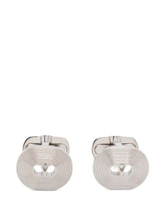 Valentino Garavani boutons de manchette &agrave; logo - Argent