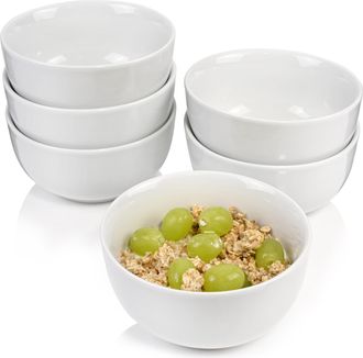 Sänger | Müslischalen New Port, 6-teiliges Müslischalen Set aus Porzellan, Müsli, Teller Tief in Weiß | 500 ml