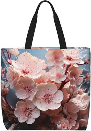 Generic Fleurs De Cerisier Sac Fourre-Tout L&eacute;ger Sacs De Courses Grand Sac Fourre Tout Pour Voyage Travail Shopping