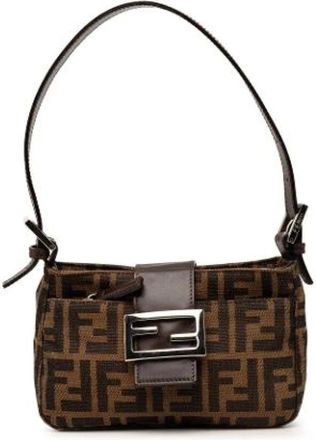 Fendi Sac bandouli&egrave;re mini doccasion en toile - Femme - Pre-owned - Brun - Taille: ONE Size