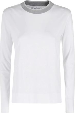 Gran Sasso Femme, Pulls, Blanc, Taille: 40 FR Pull ras du cou