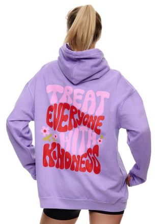 Worldclassca Hoodie Worldclassca Oversized Print Hoodie Kapuzenpullover Sweatshirt TREAT EVERYONE WITH KINDLESS