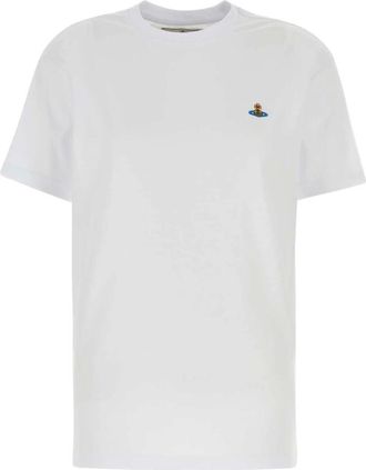Vivienne Westwood Femme, Tops, Blanc, Taille: 42 FR T-shirt Classique en Coton Blanc