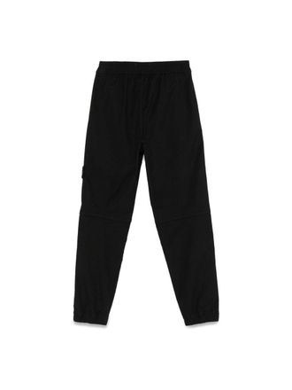 Stone Island Cotton-Blend Loose Trousers - Black
