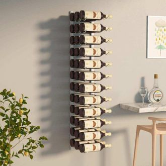 vidaXL Wand-Weinregal f&uuml;r 36 Flaschen Wei&szlig; Eisen Vidaxl