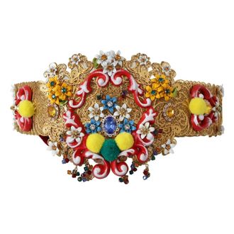 Dolce & Gabbana Kristall Tailleng&uuml;rtel - - Accessories - Damen - Gelb - M