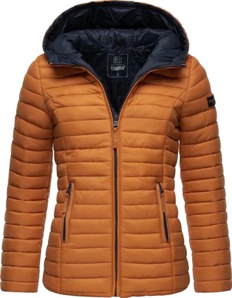 Marikoo Damen leichte &Uuml;bergangsjacke Steppjacke mit Kapuze Asraa Rusty Cinnamon Gr. XS