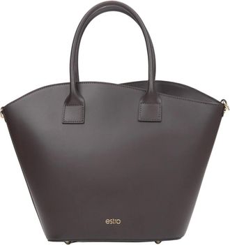 Estro & Luminara Femme, Sacs, Brun, Taille: ONE Size Sac cabas en cuir italien de qualit&eacute; sup&eacute;rieure