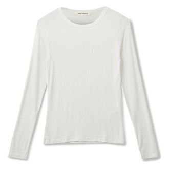 Sofie Schnoor T-shirt &agrave; manches longues c&ocirc;tel&eacute; coupe slim - Femme - Tops - Blanc - Taille: 40 FR