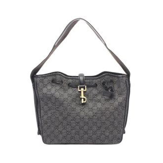 Gucci Sac bandouli&egrave;re GG en jean et cuir Pre-owned - Femme - Pre-owned - Noir - Taille: ONE Size