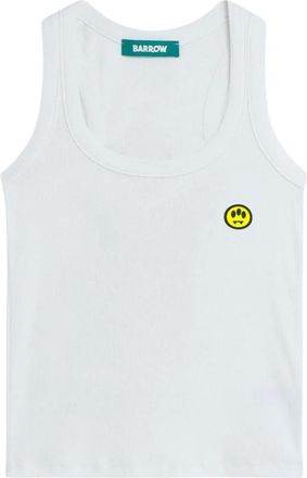 Barrow Barrow, Femme, Tops, Blanc, Taille: 36 FR Rib Tank Top