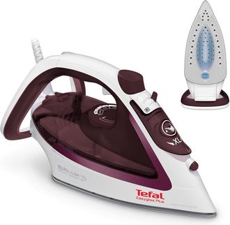 T-fal Easygliss Plus B&uuml;geleisen Dampfb&uuml;geleisen mit starken 190g Dampfsto&szlig;, Testsieger 2019 - beste B&uuml;gelsohle, Durilium AirGlide Sohle mit drei Dampfzonen,