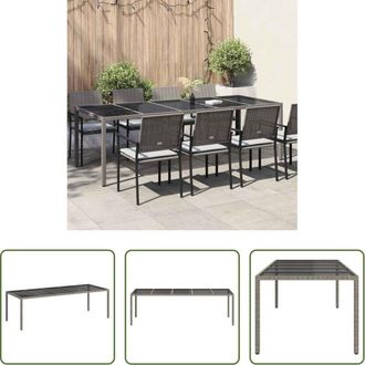 vidaXL vidaXL Gartenm&ouml;bel - Gartentisch Grau 250 x 100 x 75 cm Poly-Rattan