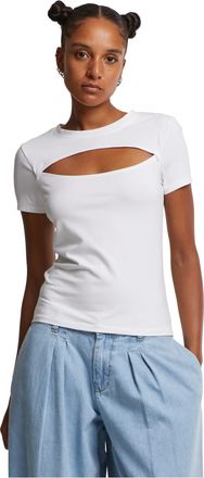Urban Classics Ladies Short Cut Out Tee White, 3XL