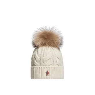 Moncler Moncler Bonnet En Laine Et Cachemire, Femme, Blanc, Taille: Uni
