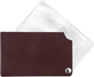 Eschenbach Porzellan Group Optik Taschenlupe visoPOCKET mit 2,5X-Vergrößerung im Scheckkartenformat mit Lederetui (Rot)