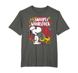 Peanuts 70er Jahre Floral Snoopy And Woodstock T-Shirt