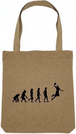 Fabulous Sac Shopping Tote Bag Aspect Lin - Evolution Basketball Sport Athl&egrave;te Basketteur - Sac de Courses Toile Epaisse 360g Beige Naturel Cabas Port&eacute; Epaule 