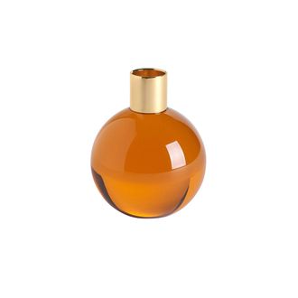 Gift Company Dioptrics Kerzenhalter, Kugel, Kerzenst&auml;nder, Kerzen Halter, Kristallglas, Orange, H 9.5 cm, 15601011