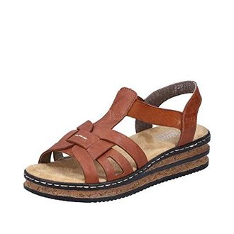 Rieker Sandales pour femme 62918, marron, 38 EU